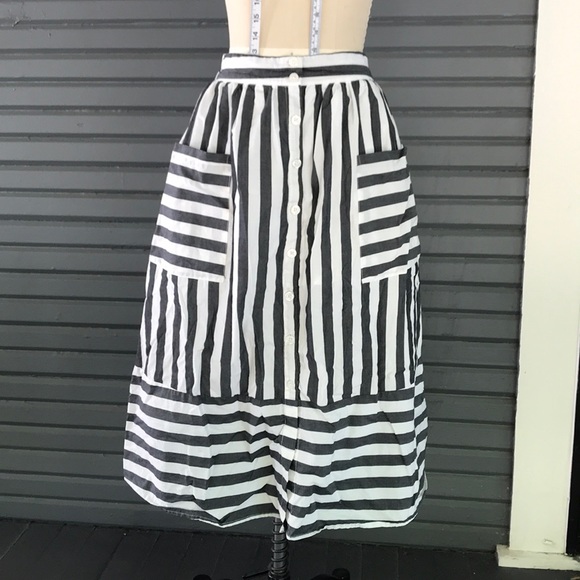 Who What Wear | Skirts | Fully Lined Cotton Striped Midi Skirt | Poshmark